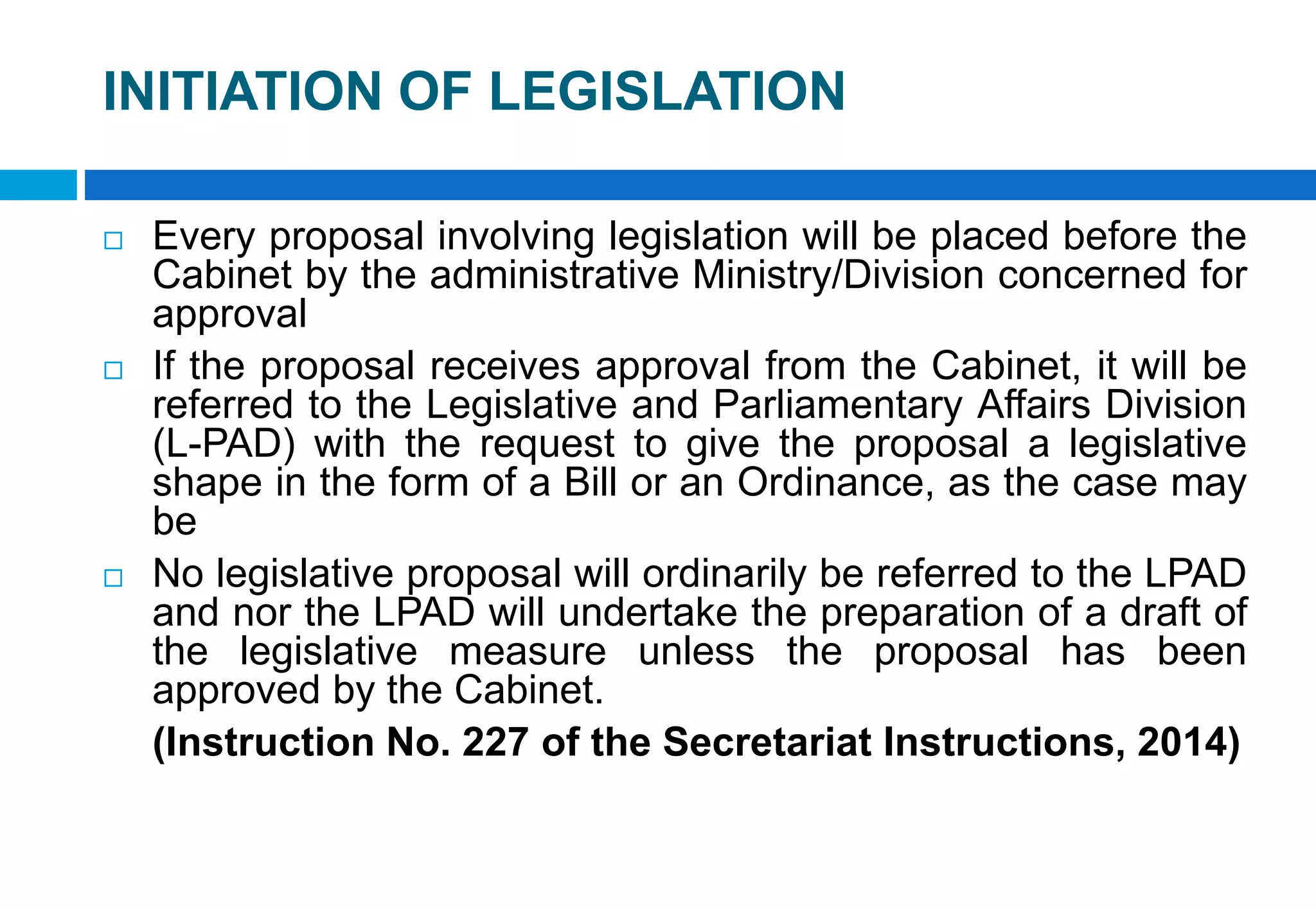 Legislative Proposal (Bill) Making Process in Bangladesh | PPTX