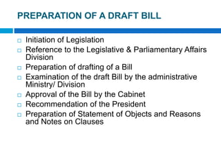 Legislative Proposal (Bill) Making Process in Bangladesh | PPTX