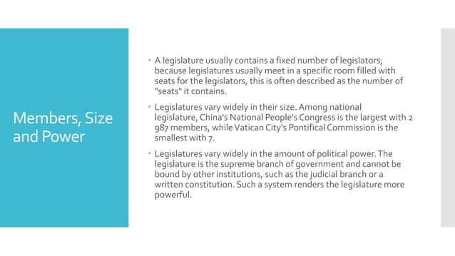 Legislature | PPTX | Civic affairs | Politics
