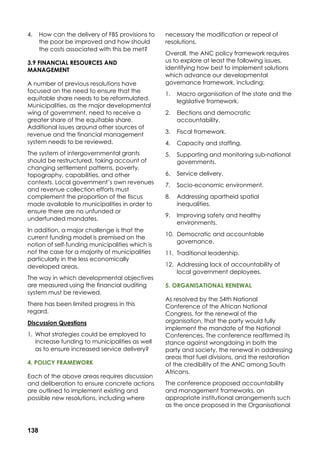 ANC Legislature and Governance Policy Document | PDF