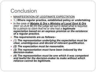 Legitimate expectation evolution | PPTX