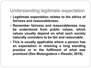 Legitimate expectation evolution | PPTX