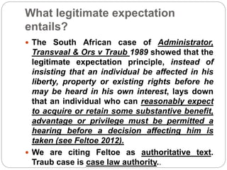 Legitimate expectation evolution | PPTX