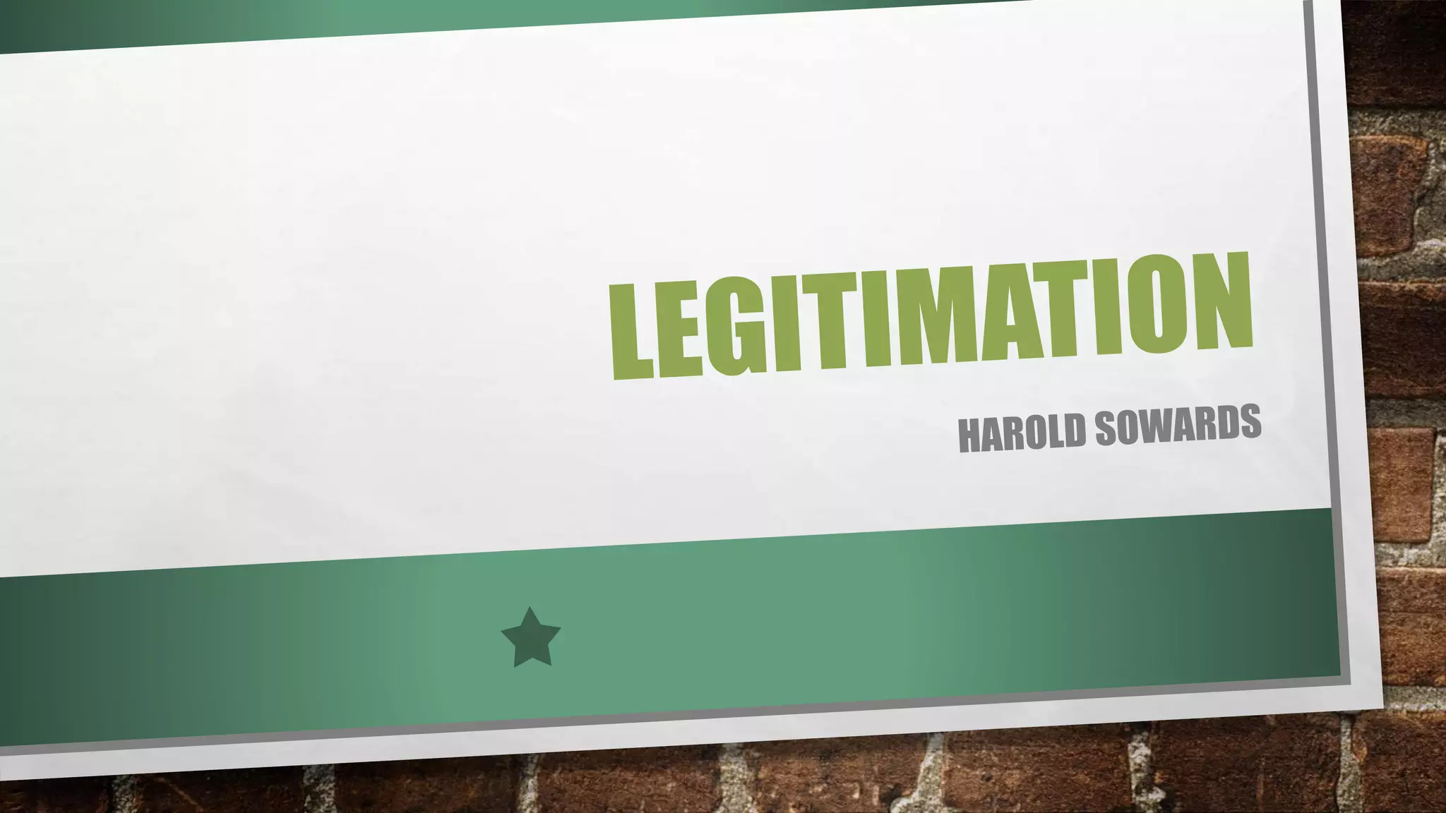 Legitimation | PPTX
