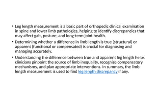 Leg Length Measurement true and apparent measurement limb length ...