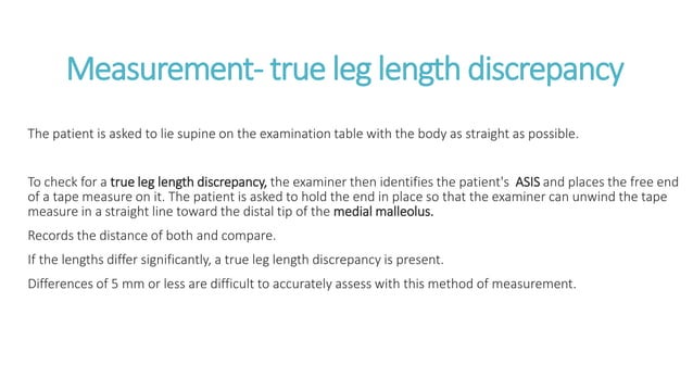 Leg length measurements | PPTX