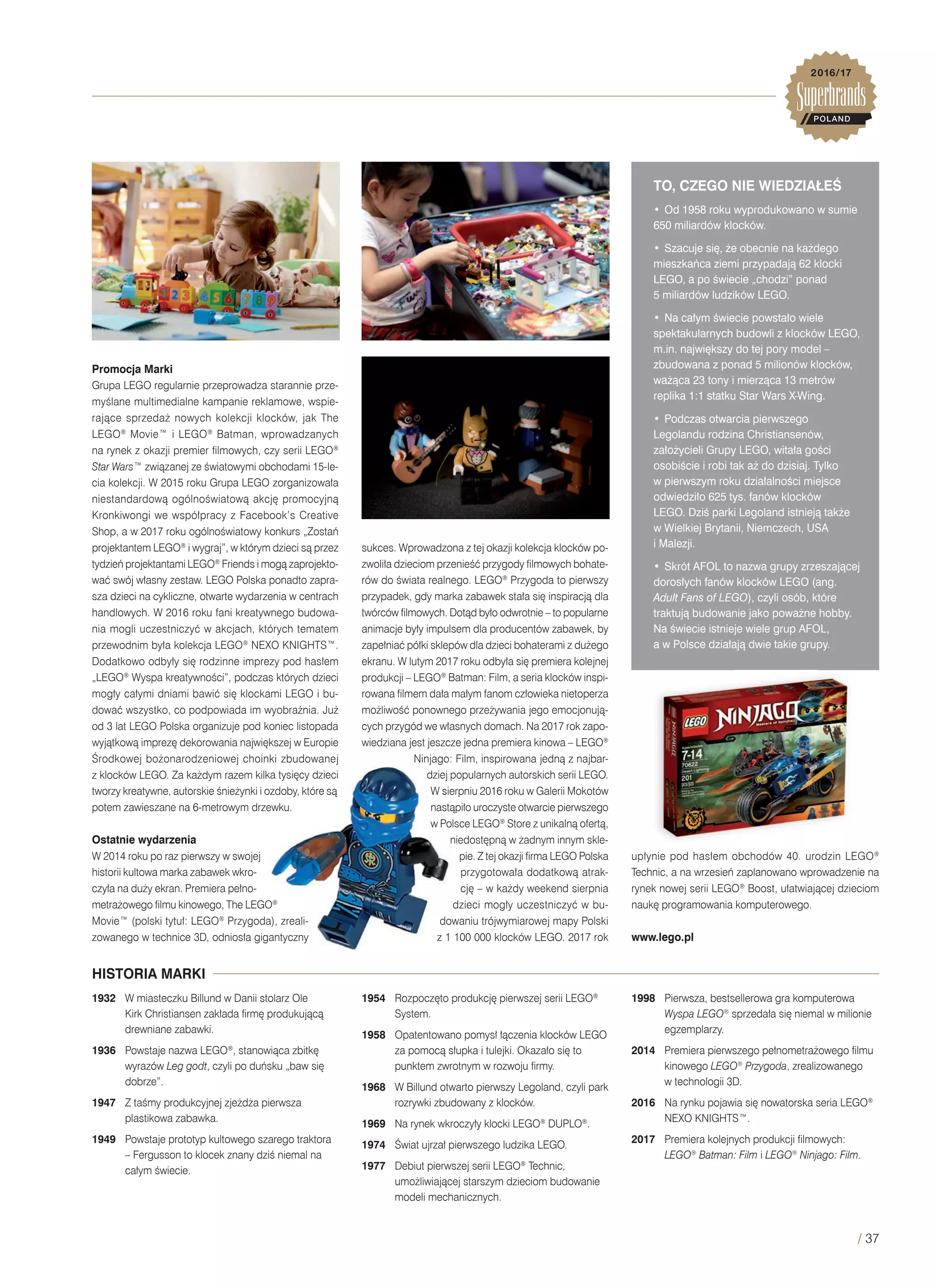 Case study marki LEGO z Albumu Superbrands Polska 2017 | PDF