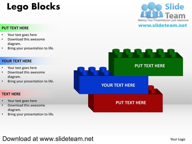 Lego blocks and pieces stacked on top of one another powerpoint ...