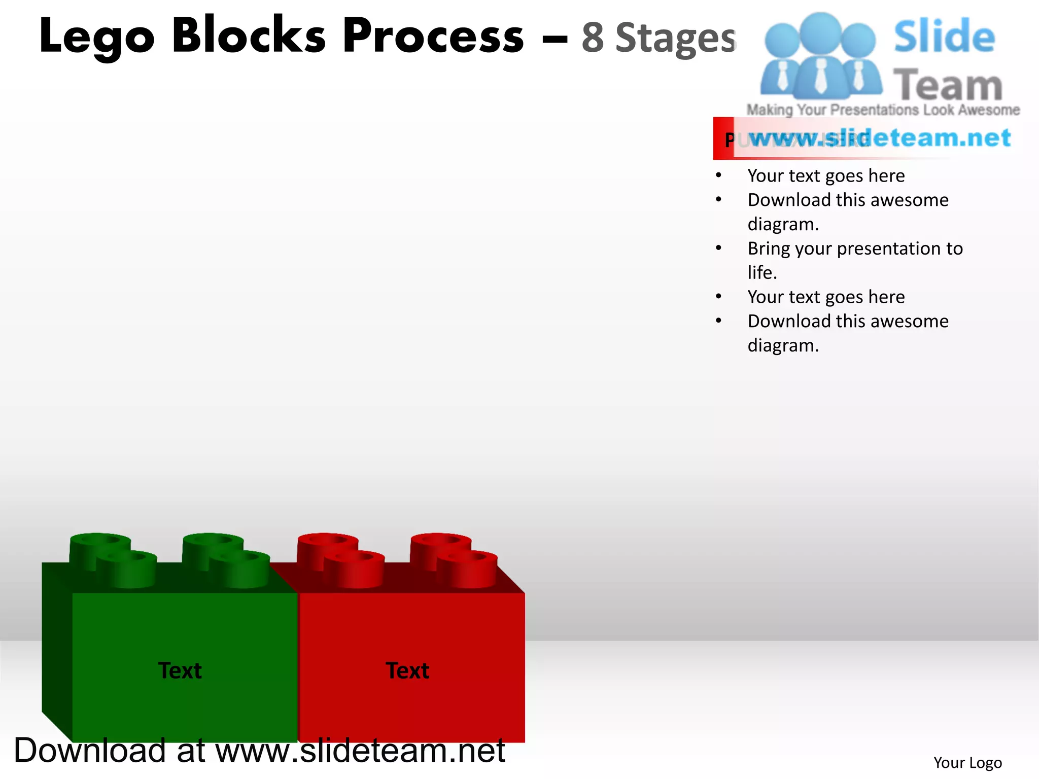 Lego blocks and pieces stacked on top of one another process 8 stages ...