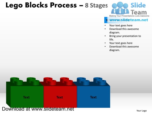 Lego blocks and pieces stacked on top of one another process 8 stages ...