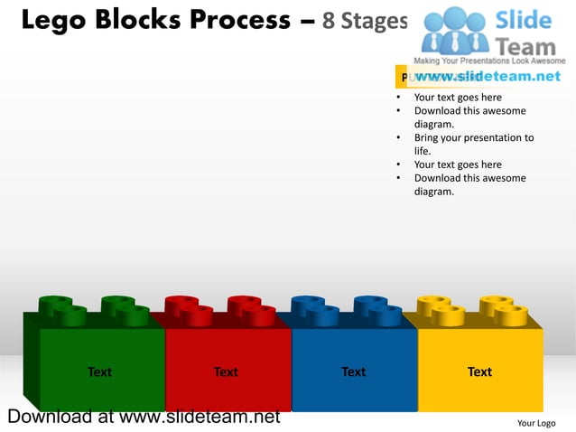 Lego blocks and pieces stacked on top of one another process 8 stages ...
