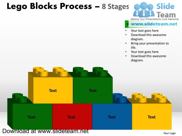 Lego blocks and pieces stacked on top of one another process 8 stages ...