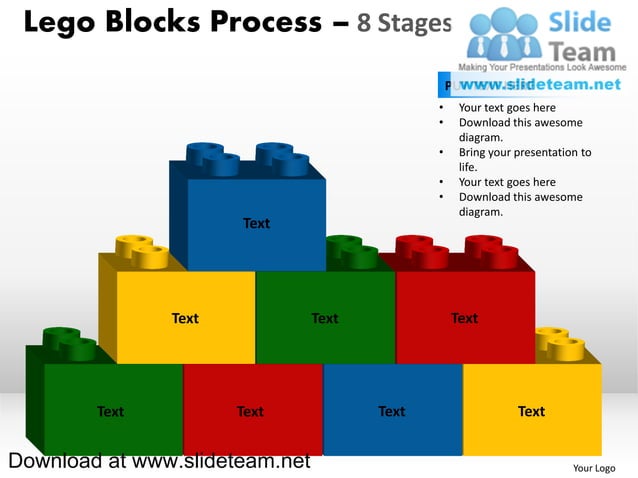 Lego blocks and pieces stacked on top of one another process 8 stages ...