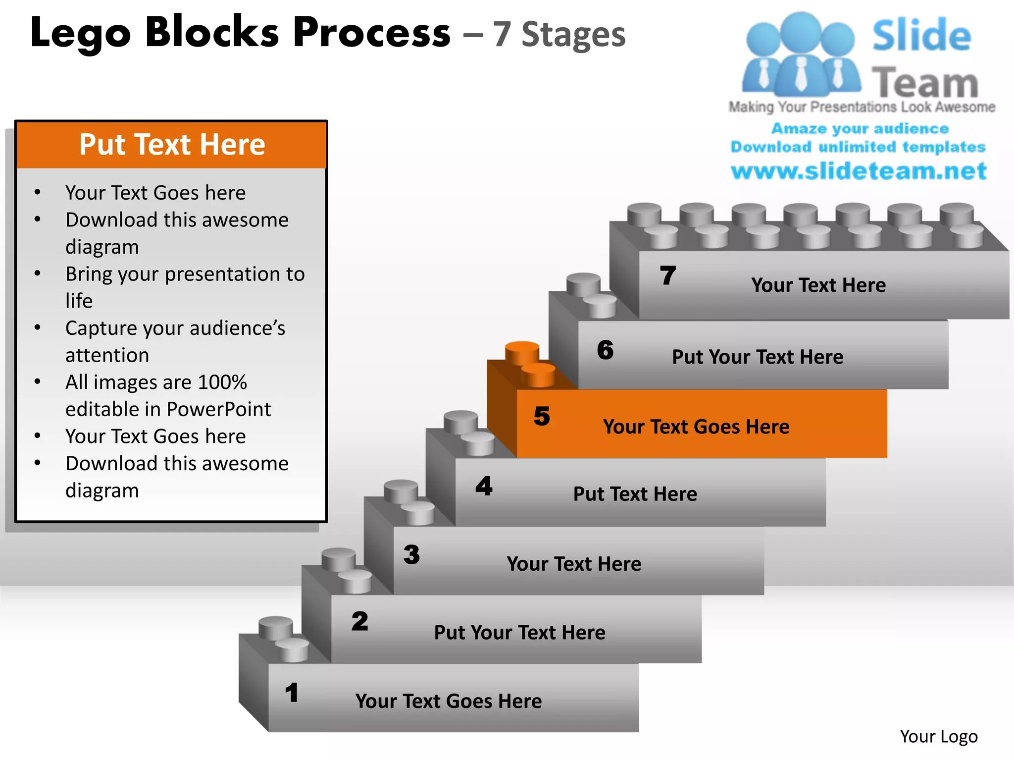 Lego blocks process 7 stages powerpoint slides ppt templates | PPT