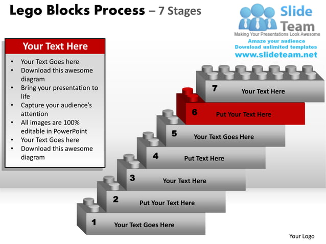 Lego blocks process 7 stages powerpoint slides ppt templates | PDF