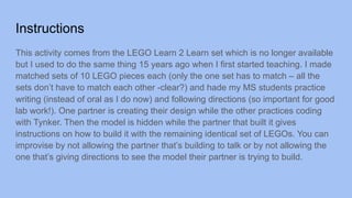 Lego Build Ideas for Classroom | PDF
