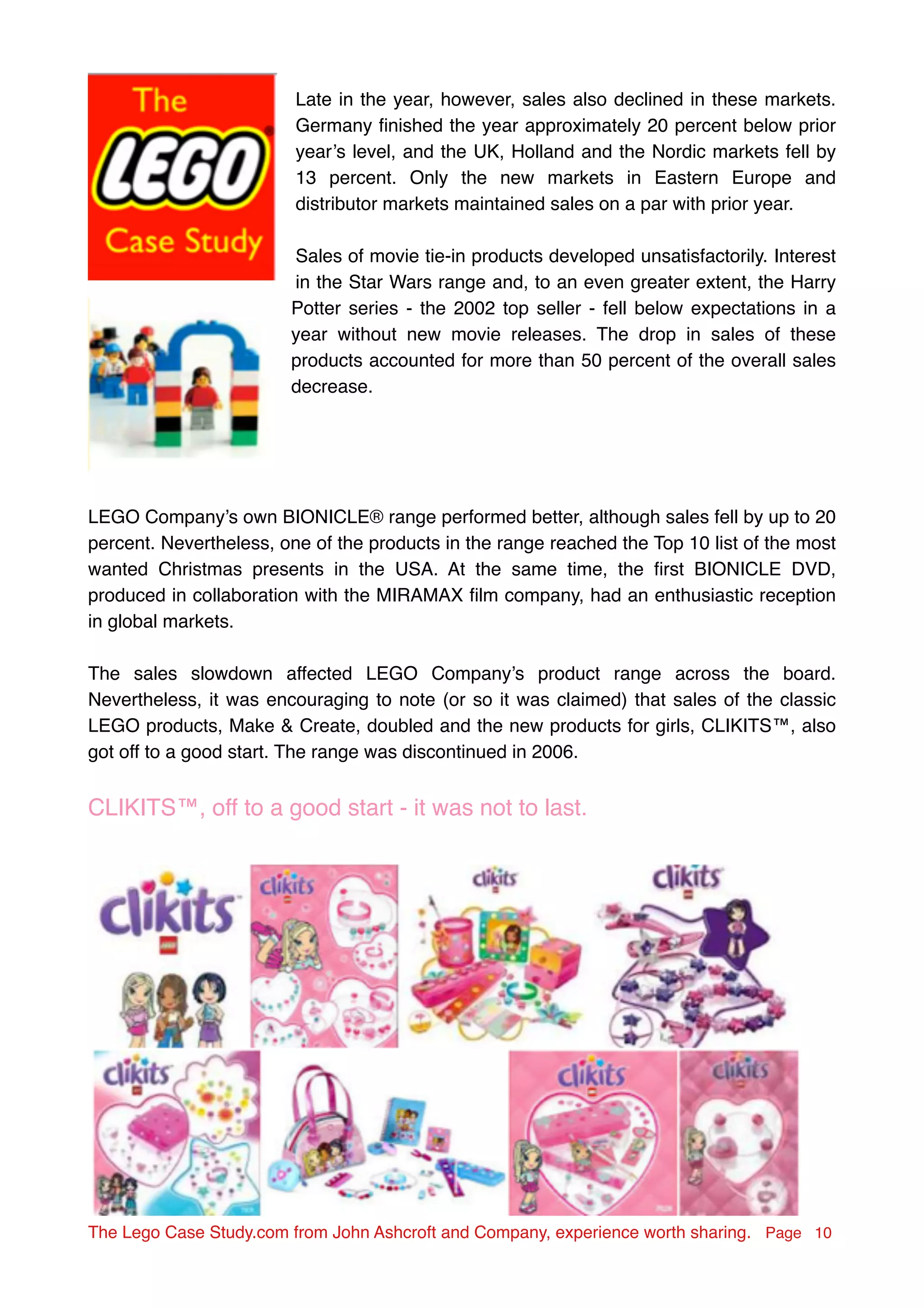 The Lego case study, the great turnaround 2003 - 2013 | PDF