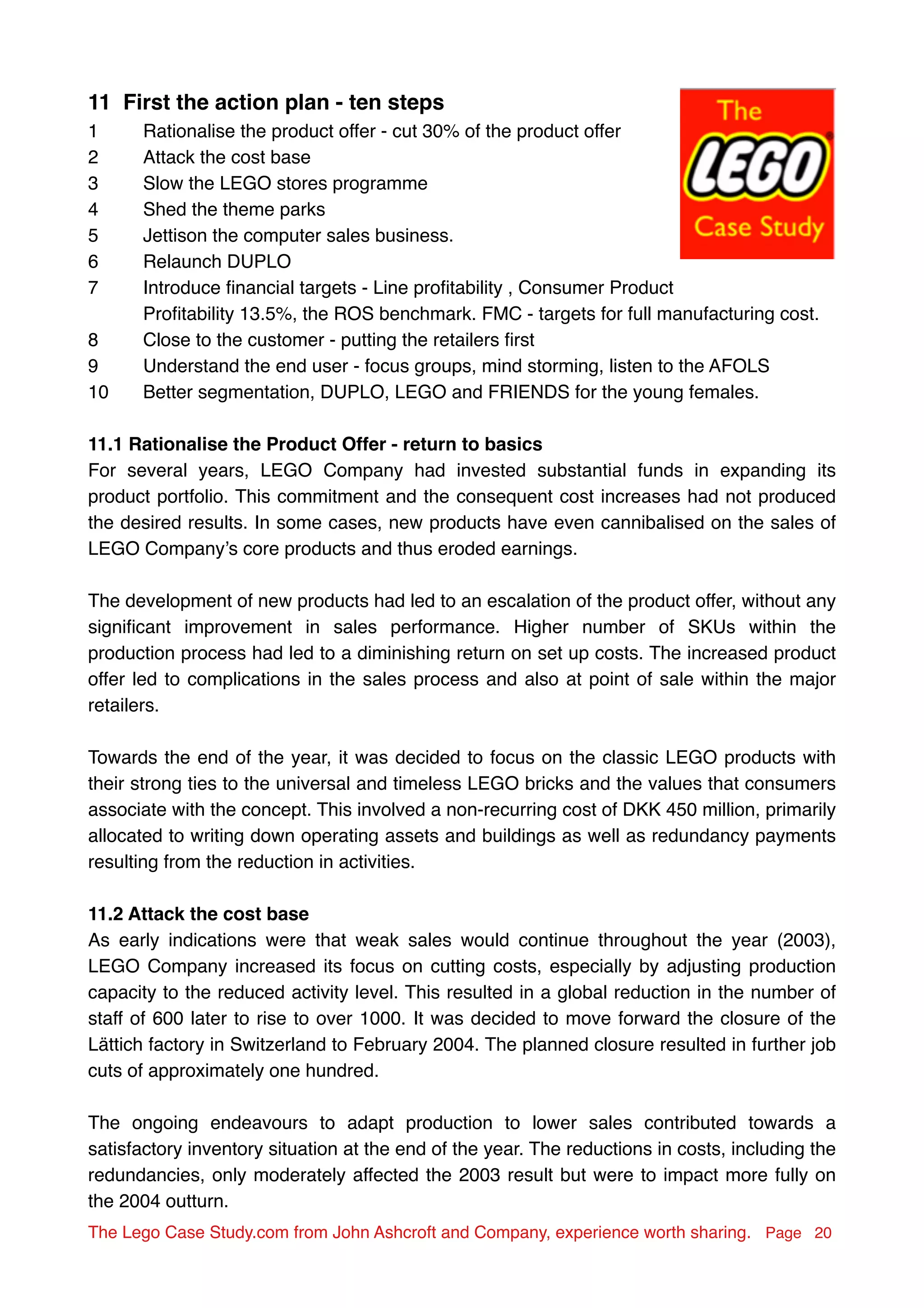 The Lego case study, the great turnaround 2003 - 2013 | PDF