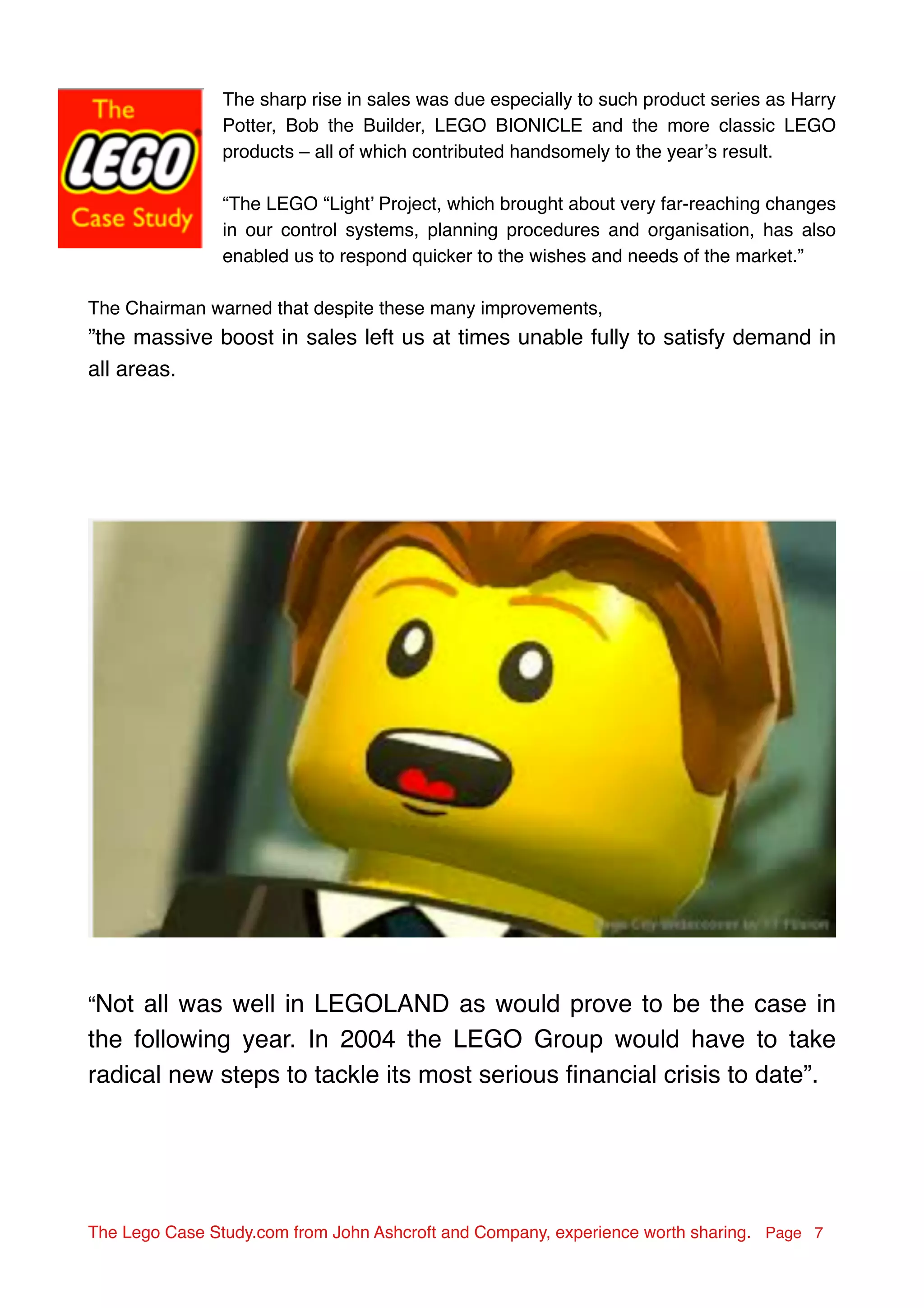The Lego case study, the great turnaround 2003 - 2013 | PDF