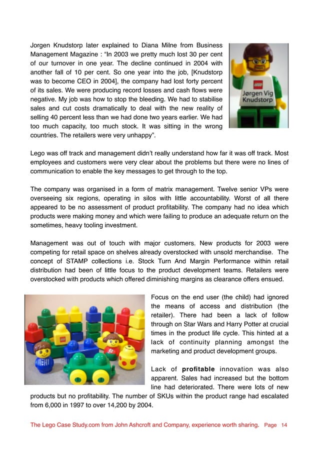 The Lego case study, the great turnaround 2003 - 2013 | PDF | Sales ...