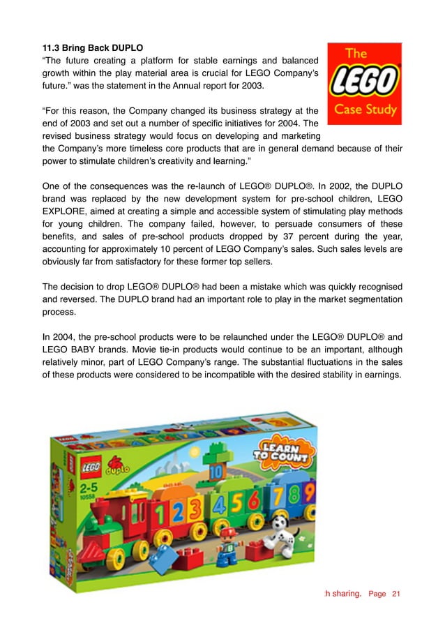 The Lego case study, the great turnaround 2003 - 2013 | PDF | Sales ...