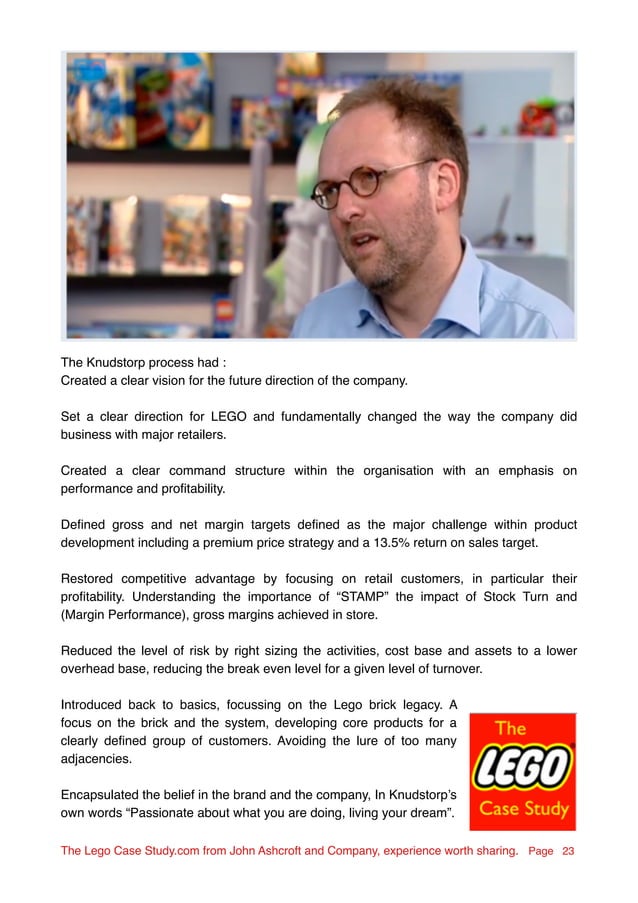 The Lego case study, the great turnaround 2003 - 2013 | PDF | Sales | Business