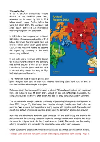 The Lego case study, the great turnaround 2003 - 2013 | PDF