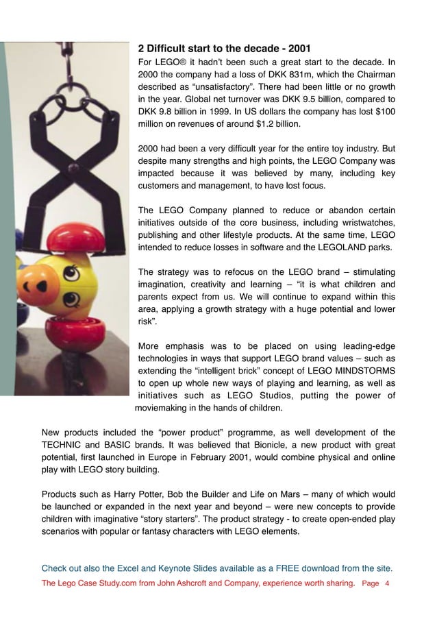 The Lego case study, the great turnaround 2003 - 2013 | PDF | Sales ...