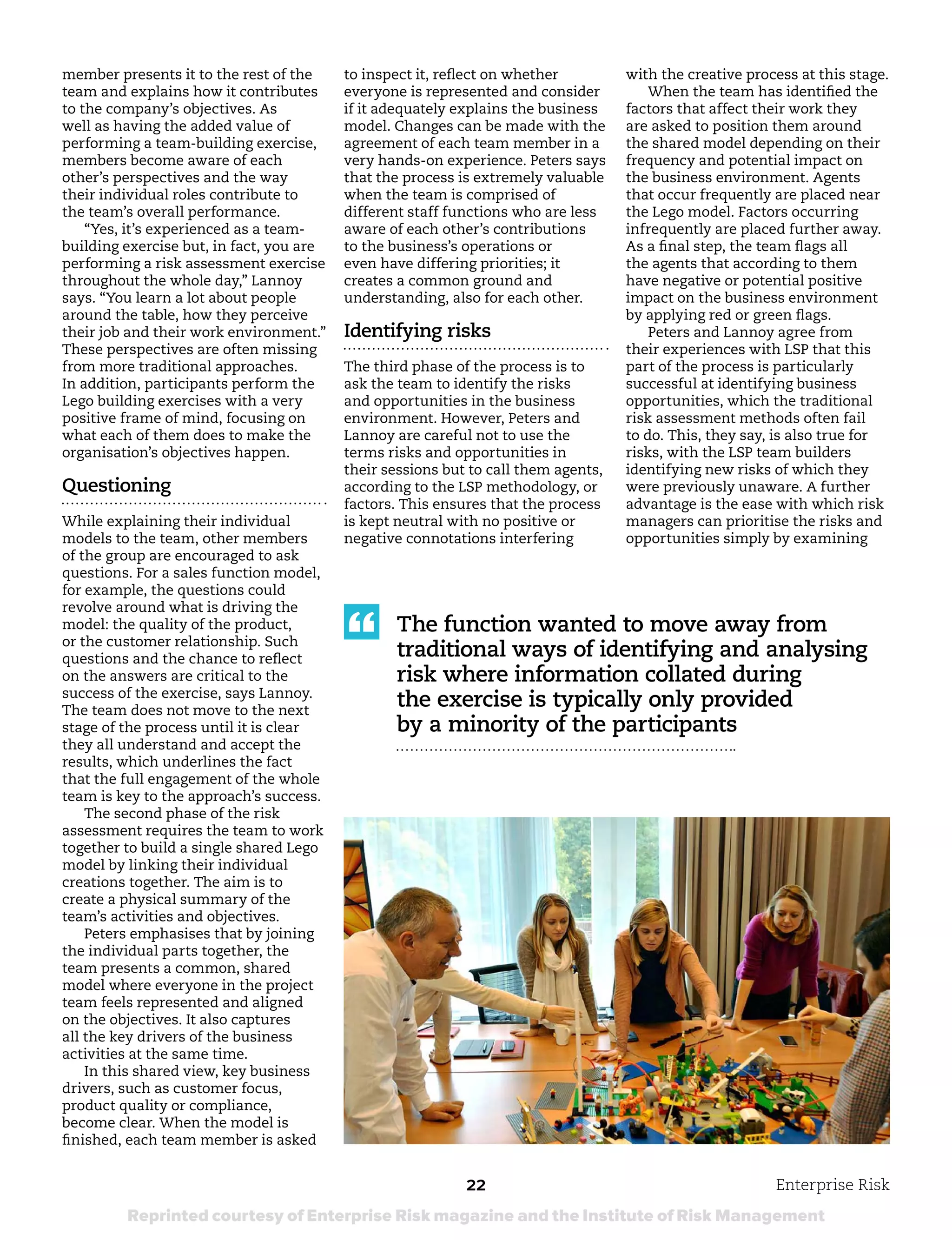 Risk Assessment using LEGO® Serious Play® | PDF