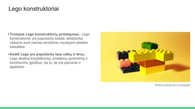 Lego konstruktoriai vaikams, tėvams, visiems | PPT