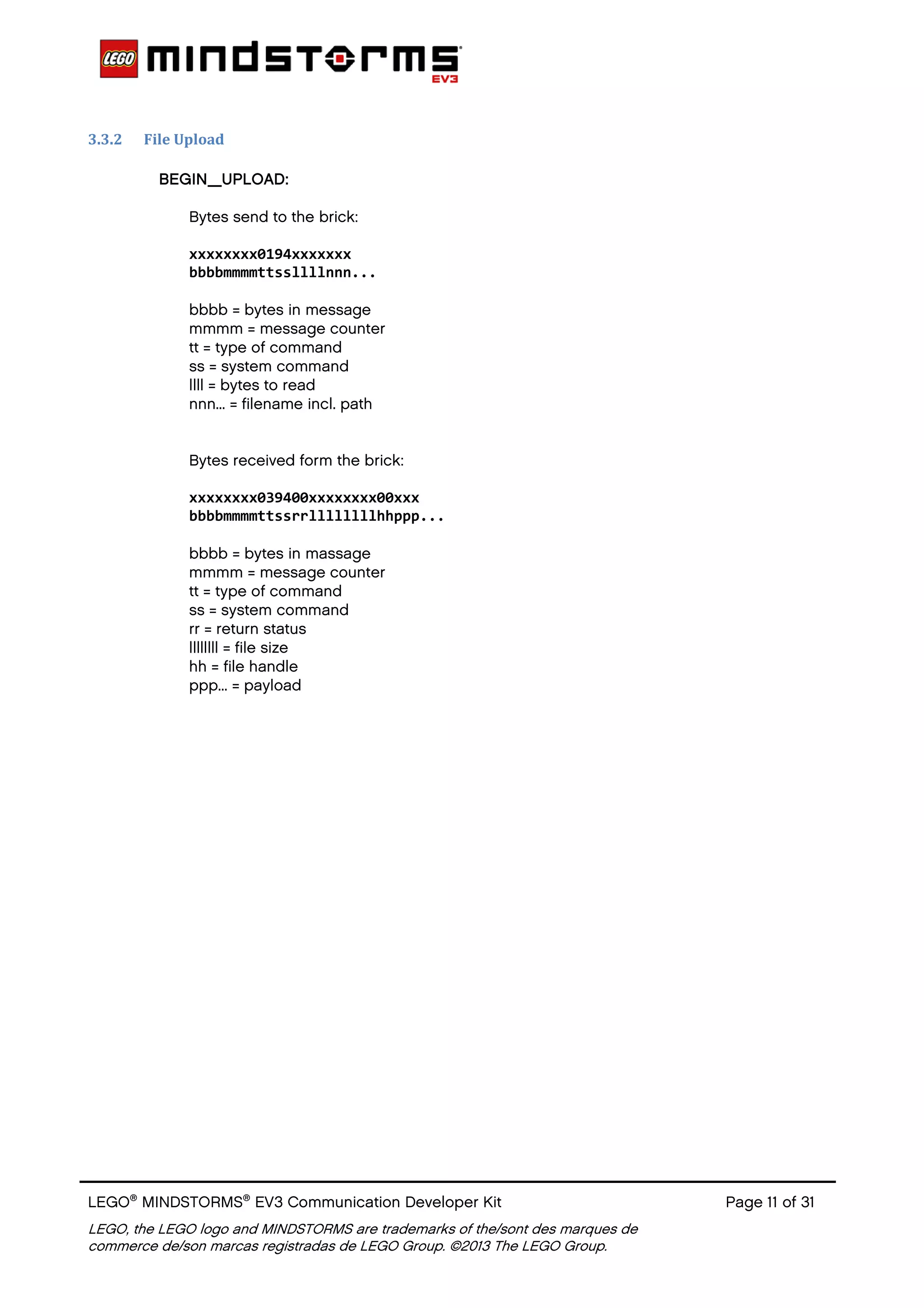 Lego mindstorms ev3 communication developer kit | PDF