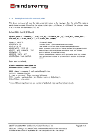 Lego mindstorms ev3 communication developer kit | PDF