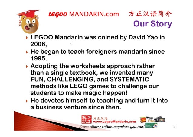 Legoo mandarin intorduction part 1 our story | PPT | Free Download