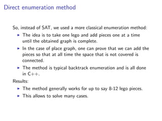 Lego like spheres and tori, enumeration and drawings | PPT
