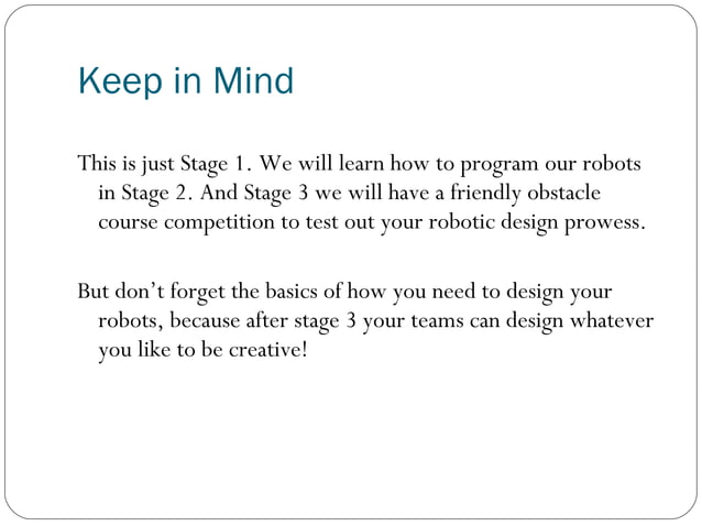 Lego Robotics(Build Stage) | PPT