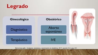 Consideraciones anestesicas en legrado uterino | PPTX