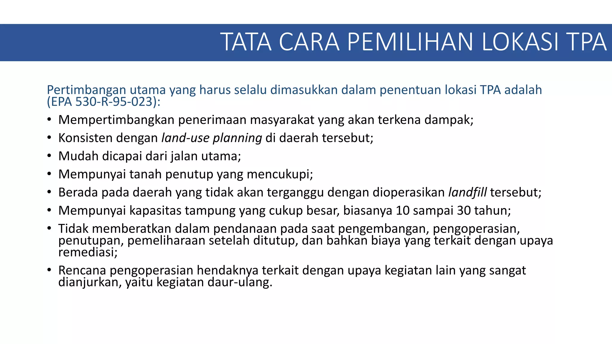Pemilihan Lokasi TPA Metode Legrand (versi PPT) | PPTX