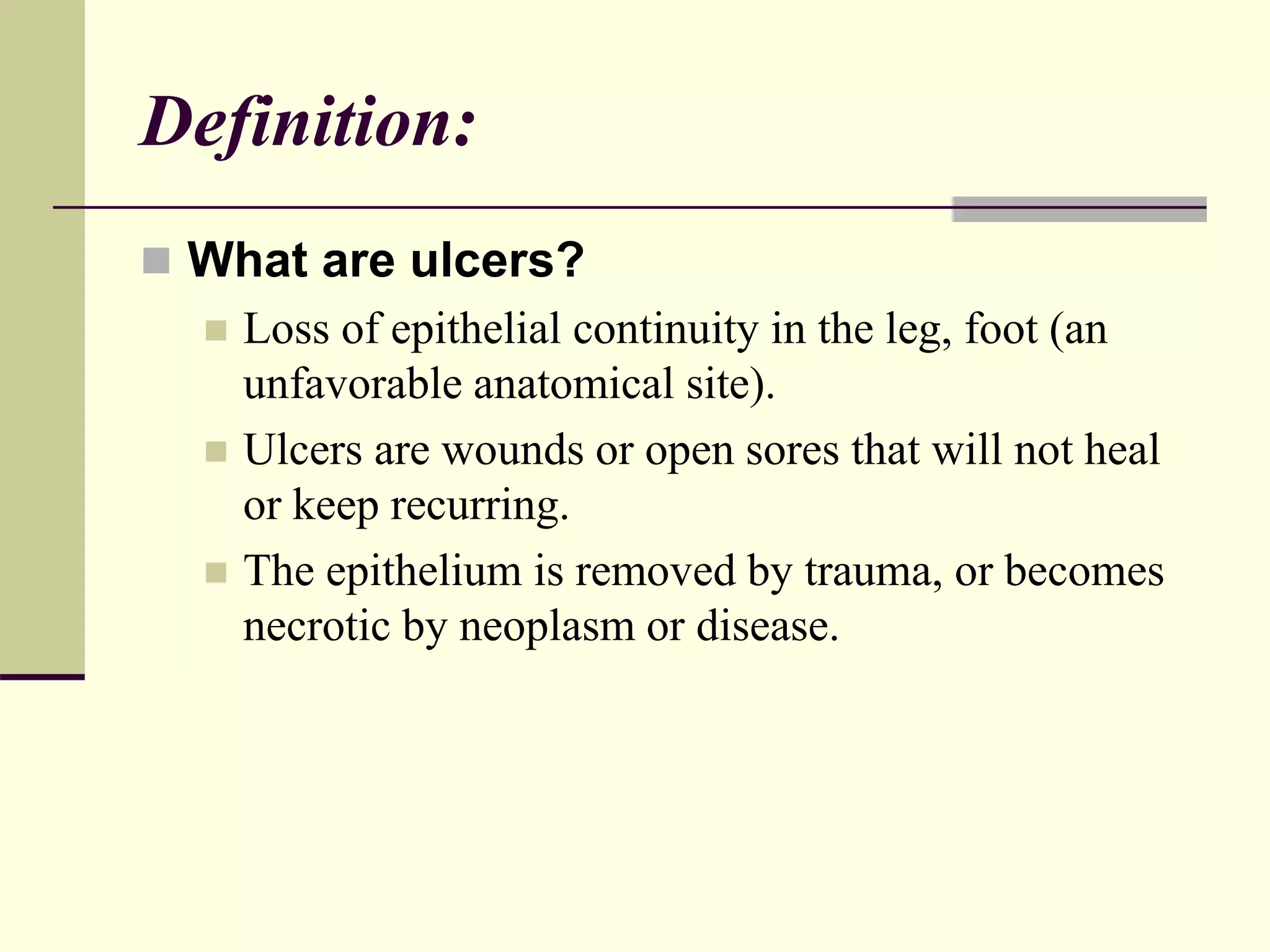 Leg ulcers (chronic | PPTX