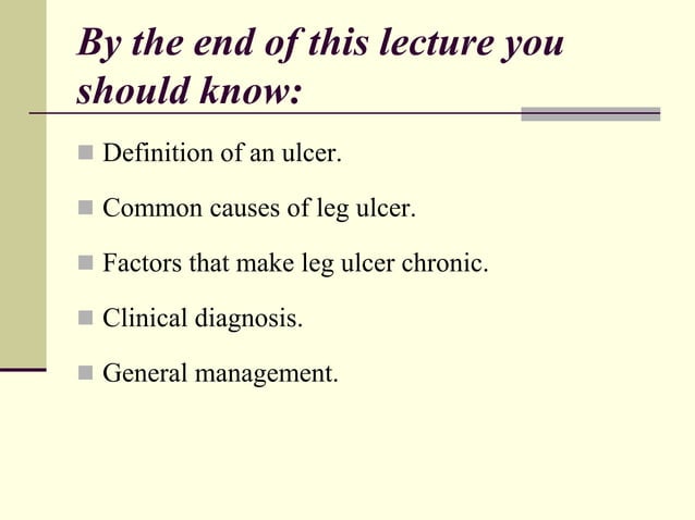 Leg ulcers (chronic | PPTX