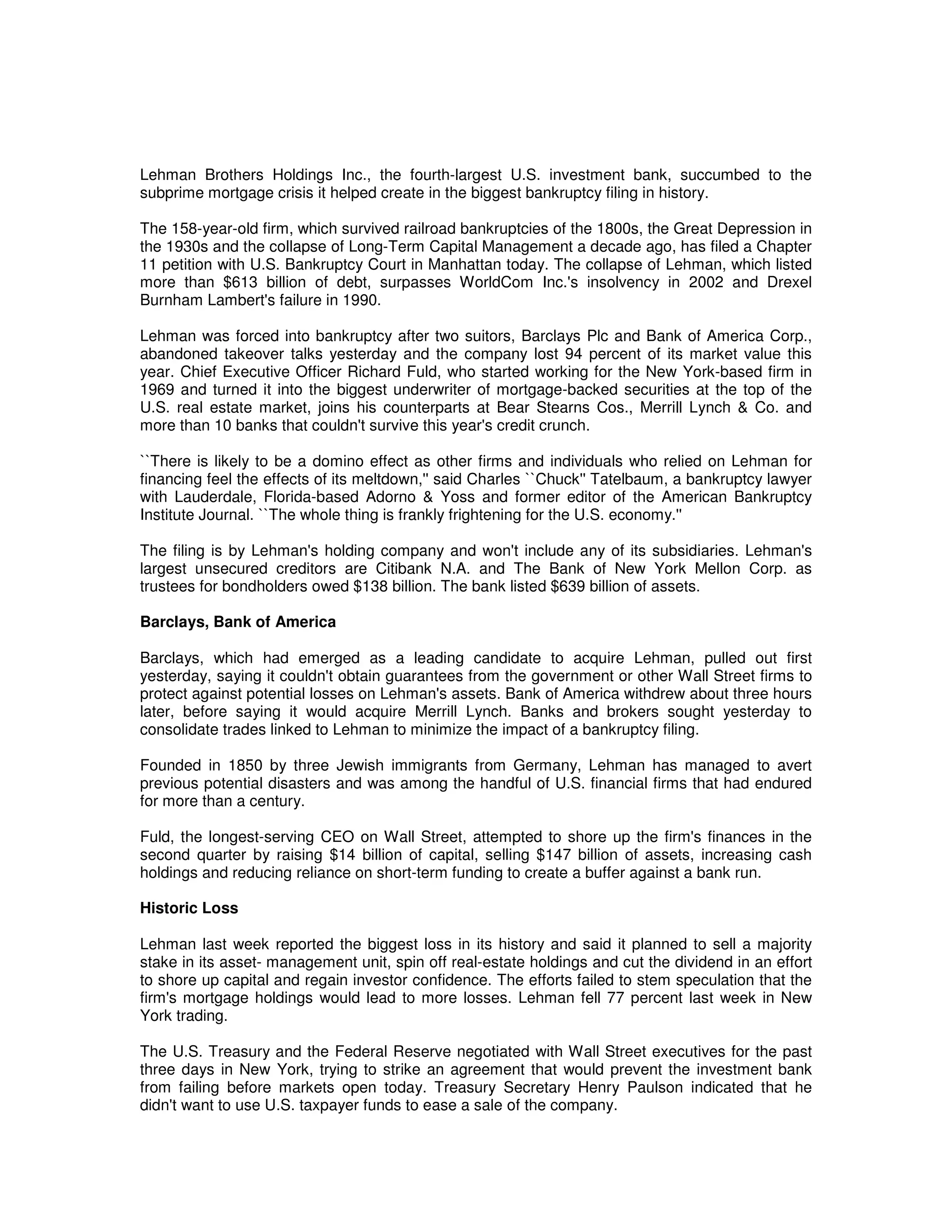 Lehman Brothers | PDF