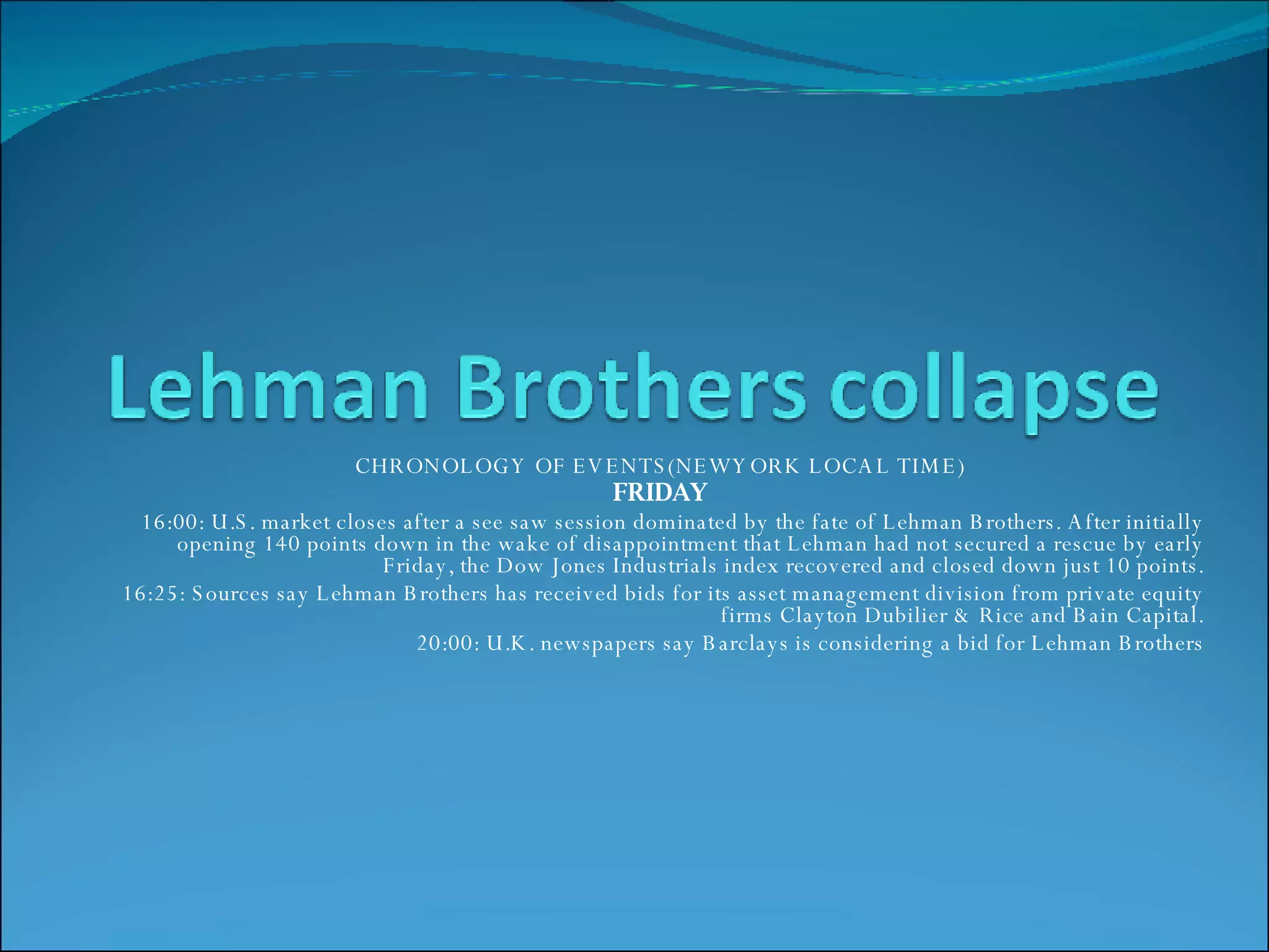 Lehman Brothers Collapse | PPT