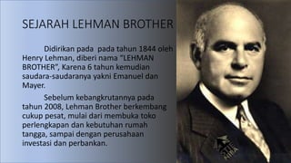 Bankruption of Lehman and Brother | PPTX