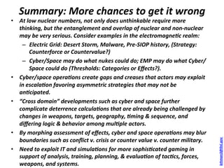 "Cross domain” deterrence, escalation geometries and the morphing of ...