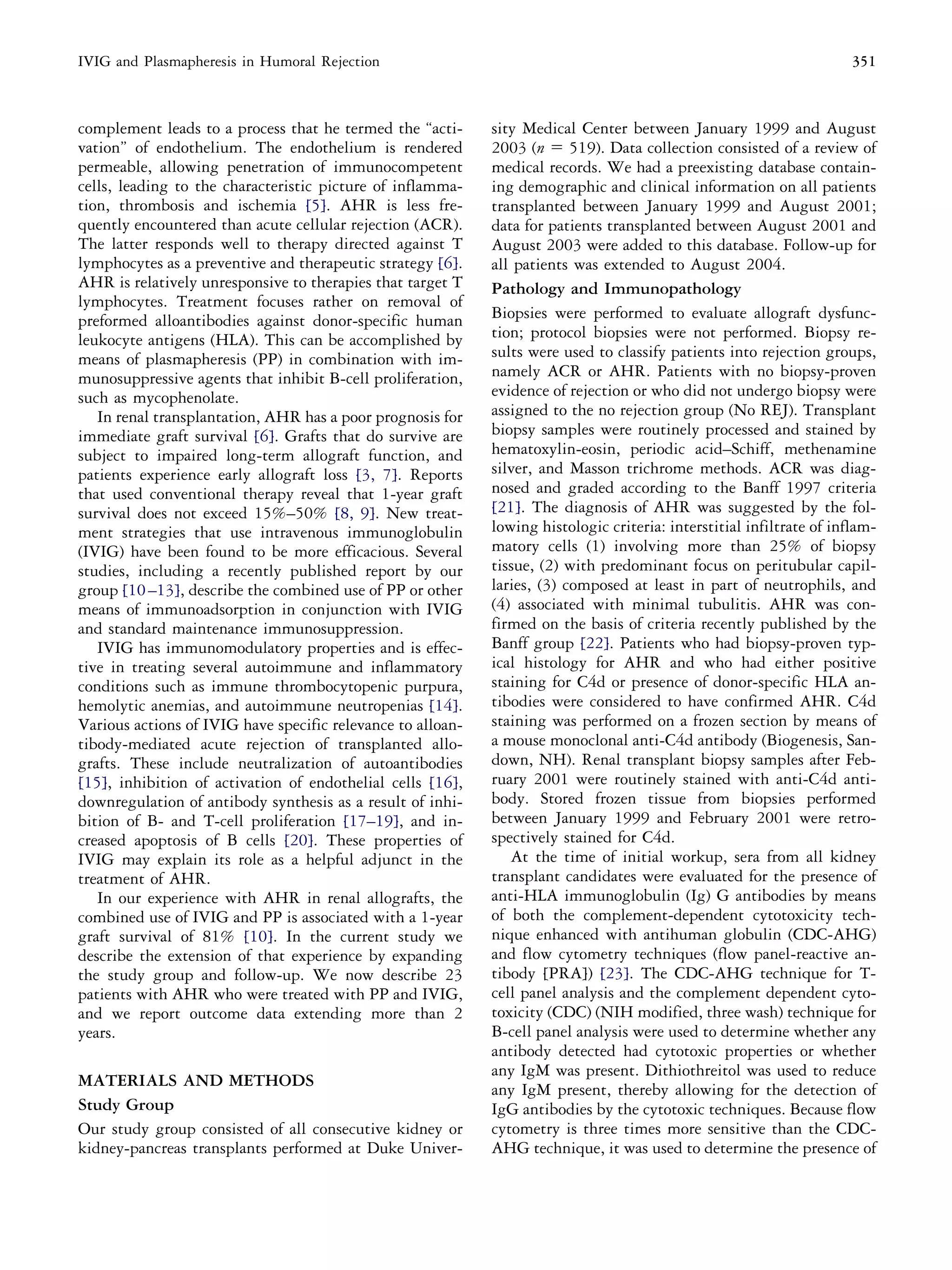 Intravenous Immunoglobulin and Plasmapheresis in Acute Humoral ...