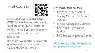Developing a Gamified Online Course on Serious Games | PPT