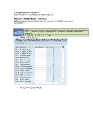 Logistic execution step by step config | DOC