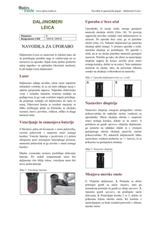 Navodila za uporabo | Leica daljinomeri | Optics Trade | PDF