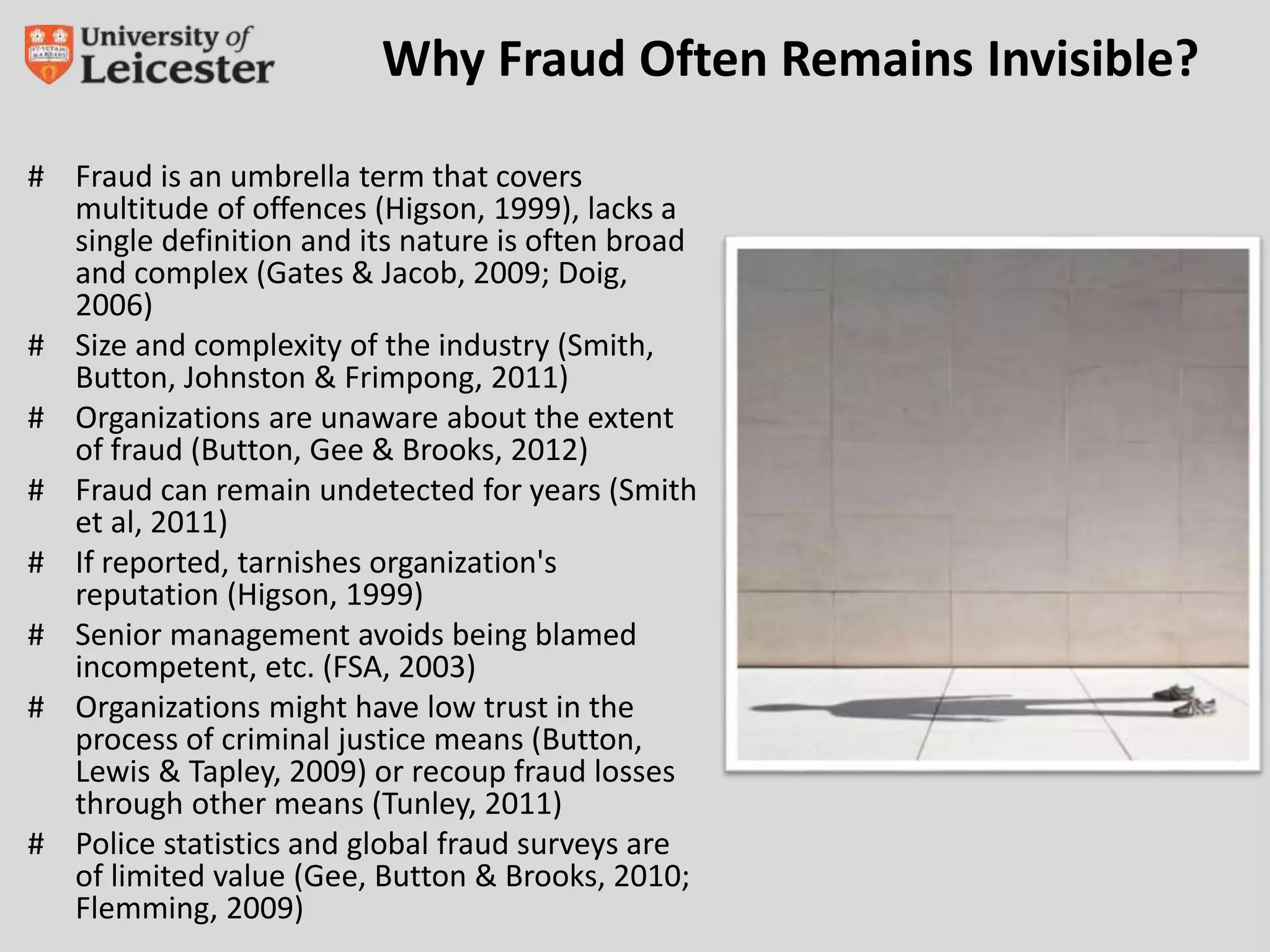 Challenges of fraud management in public and private sectors | PPTX