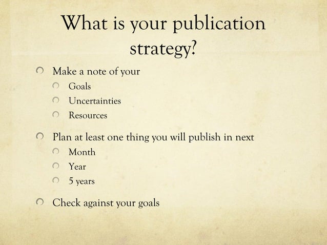 Developing a Publication Strategy | PPT