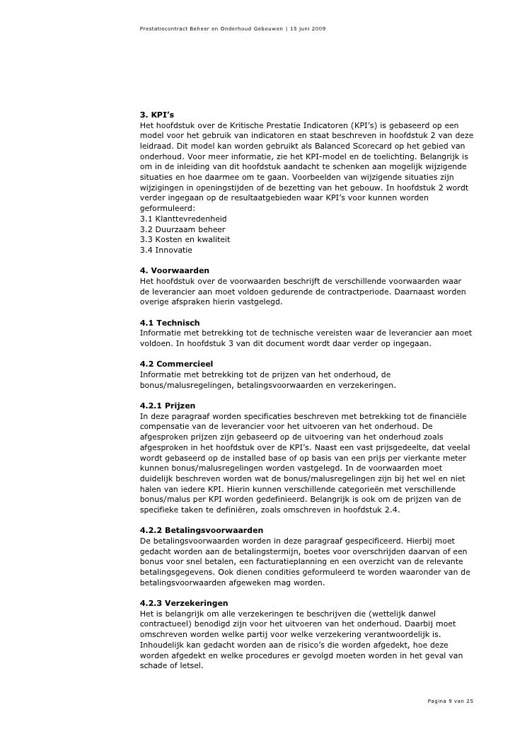 Leidraad Prestatiecontract Beheer en Onderhoud_Gebouwen